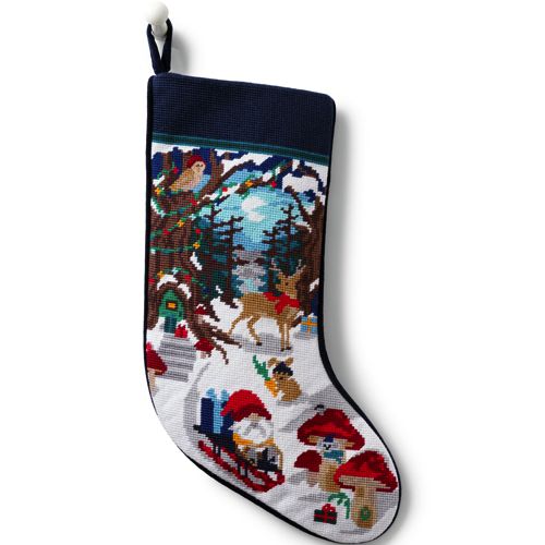Needlepoint Christmas Stocking, Personalised with a Monogram | Lands' End