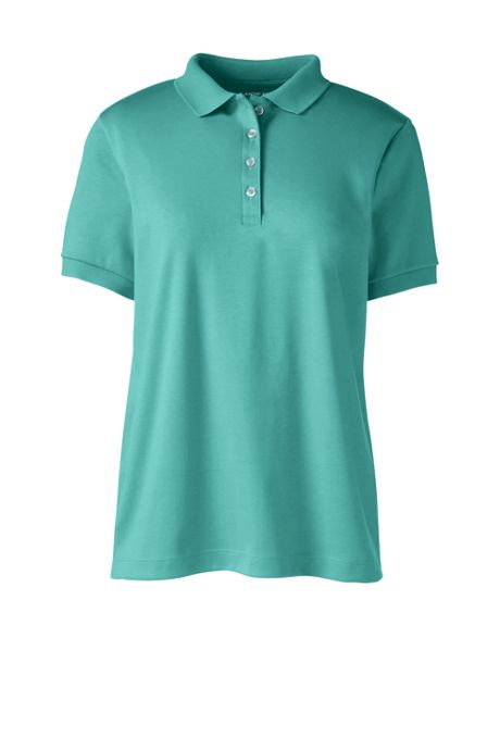 Womens Short Sleeve Active Mesh Johnny Collar Polo Shirt Womens