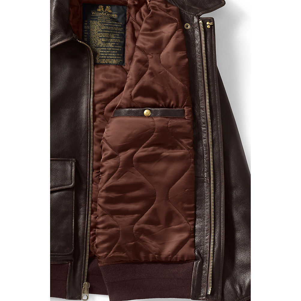 Willis and Geiger Leather Bomber Jacket | Lands' End Willis and Geiger Leather Bomber Jacket | Lands' End