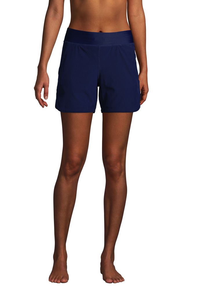 Women's 5" Quick Dry Elastic Waist Board Shorts Swim Cover-up Shorts ...