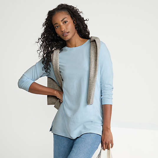 Womens Mock Turtleneck Tunic Tops & Tees | Lands' End Womens Mock Turtleneck Tunic Tops & Tees | Lands' End