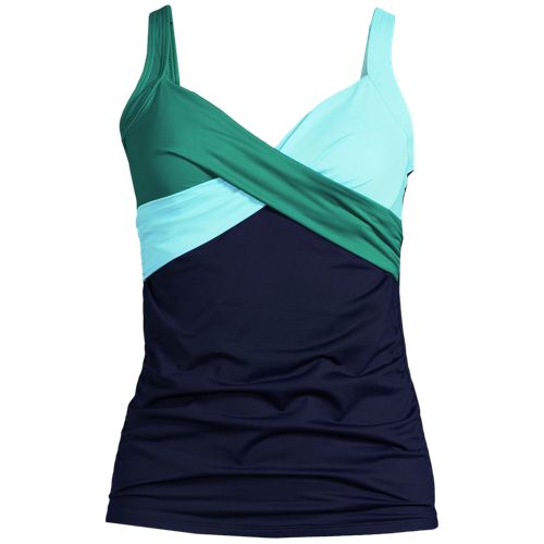 Women's V-Neck Wrap Tankini Top | Lands' End
