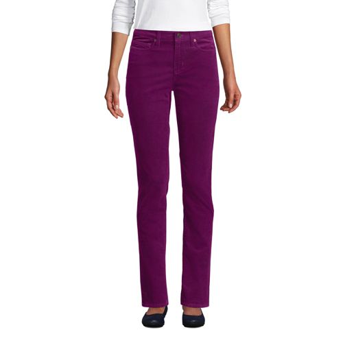 Women's Straight Leg Stretch Cord Jeans, Mid Rise | Lands' End
