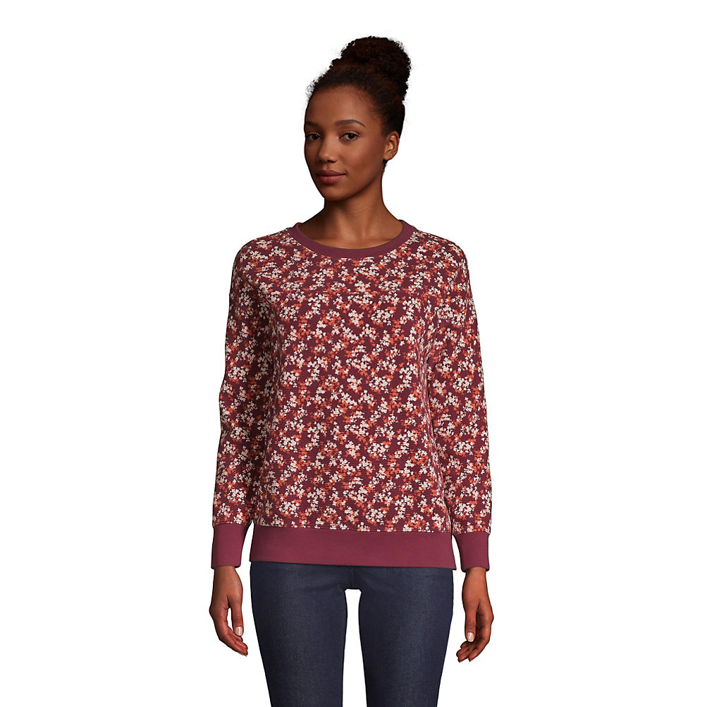 Women's Long Sleeve Waffle Crewneck Top | Lands' End Women's Long Sleeve Waffle Crewneck Top | Lands' End