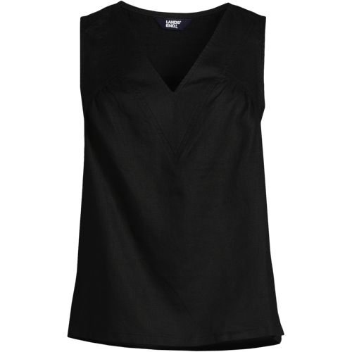 Leinen-Top mit V-Ausschnitt für Damen | Lands' End
