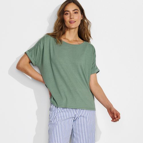 T Shirt En Lin Et Modal à Manches Courtes Femme Stature Standard